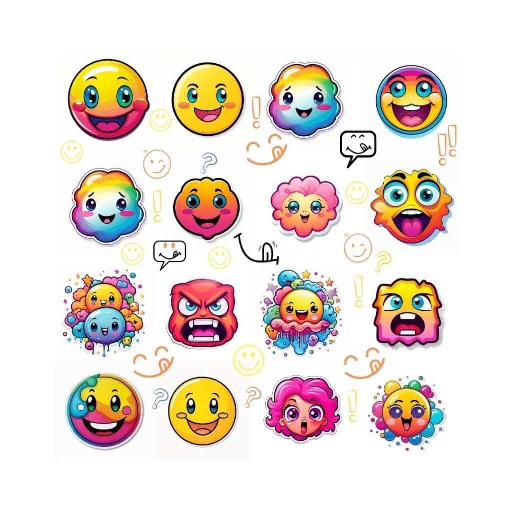 Vibrant Emojis Stickers - Sharekkna Online