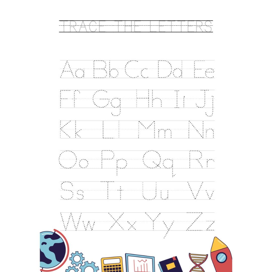I Love Science Alphabet Tracing Sheet - Sharekkna Online