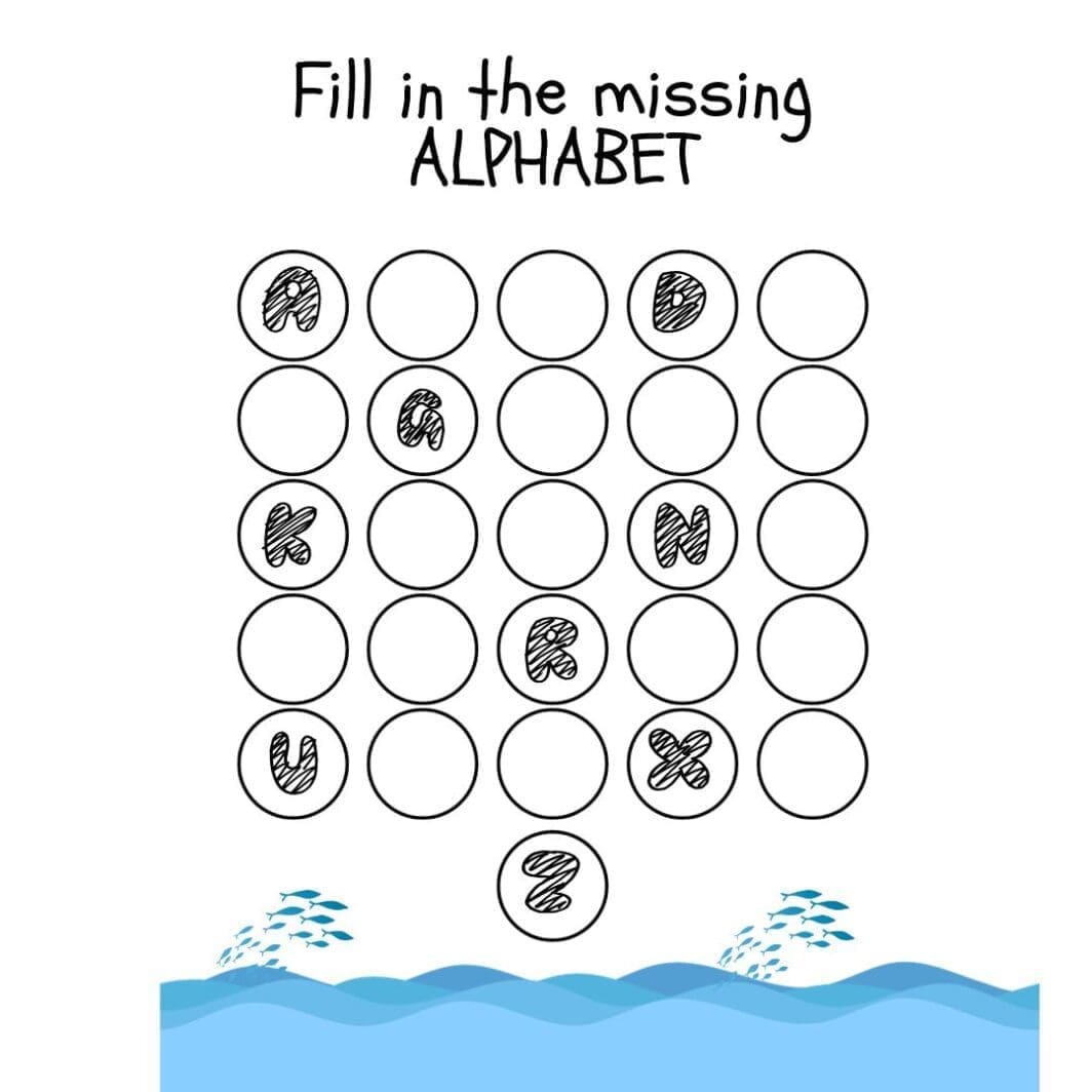 Fill in the Missing Alphabet Activity Sheets - Sharekkna Online