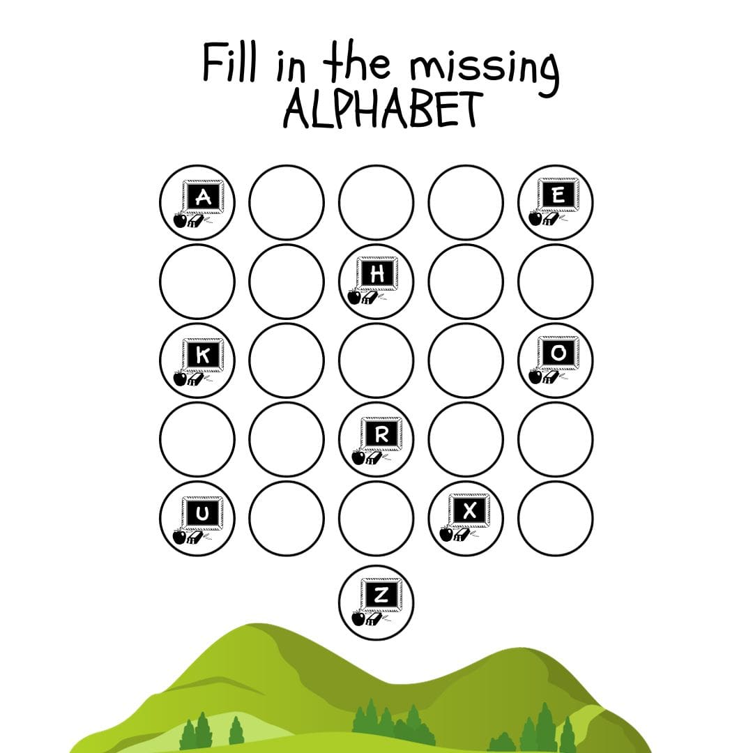 Fill in the Missing Alphabet Activity Sheets - Sharekkna Online