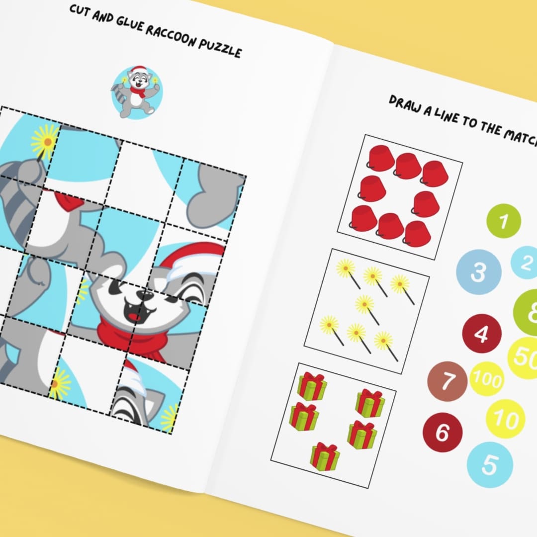 Raccoon Christmas Activity Sheets – Sharekkna Online